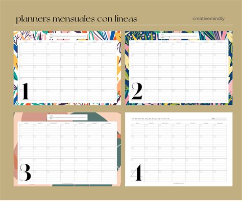 Planner Mensual Imprimible Gratis Planificador Mensual Imprimible The