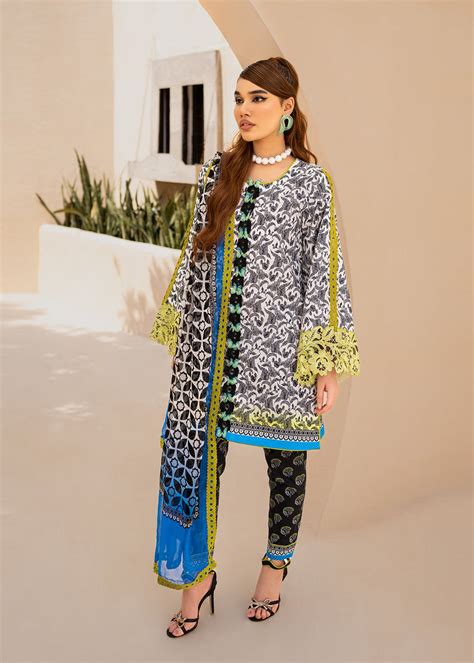 Maria Osama Khan Raya Lawn Collection Azure Mr 03 Yourlibaas