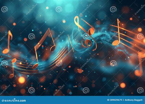 Melody Flowing Music Wave Abstract Background Showing Colourful Music Notes Which Are Musical