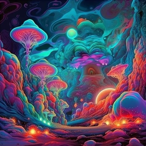 A Colorful Poster For A Psychedelic Space Premium Ai Generated Image