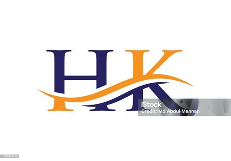 홍콩 로고 모노그램 레터 Hk 로고 디자인 벡터 현대적인 트렌디한 홍콩 레터 로고 디자인 로고에 대한 스톡 벡터 아트 및 기타