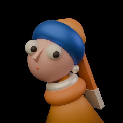 【blender】教程案例 戴珍珠耳环的少女 哔哩哔哩