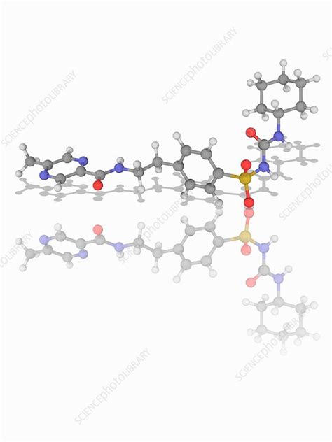 Glipizide Drug Molecule Stock Image F016 9768 Science Photo Library