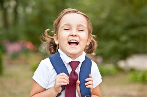 Premium Photo Portrait Of Happy Girl Standing