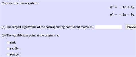 solved consider the linear system x 1x 4y y 23