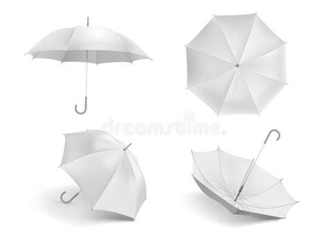 Opened Umbrellas Top View Closeup Stock Illustrations 8 Opened