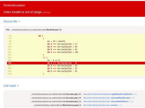 runtimeexception index invalid or out of range · issue 365 · endroid