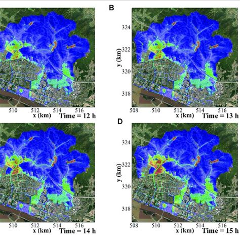 Temporal And Spatial Evolution Of Water Depth For Cswm In Case 2 At
