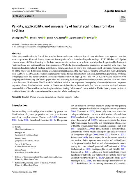 Pdf Validity Applicability And Universality Of Fractal Scaling Laws