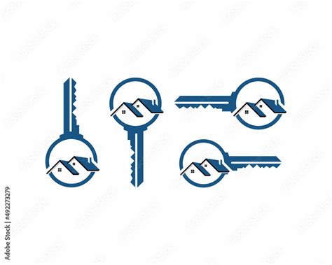 Elegant Key House Logo Design Real Estate Logo Icon Symbol Design