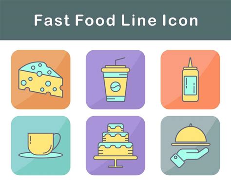 Fast Food Vector Icon Set 20648041 Vector Art At Vecteezy
