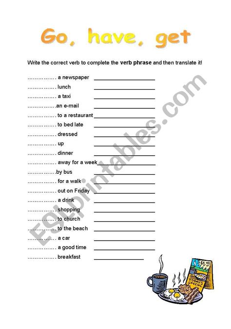 Verb Phrase Worksheet 100 Verb Example Sentences