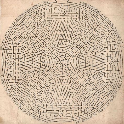 1769 Mysterious Lost Archeological Labyrinth Or Maze Historic Art