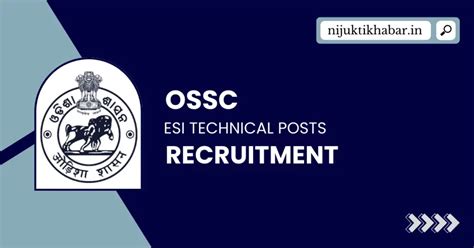 Ossc Esi Technical Posts Recruitment 2024 Apply Online For Technical