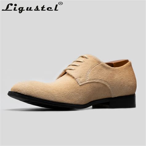 Ligustel 남성 드레스 신발 레드 하단 말 머리 디자이너 옥스포드 베이지 신발 웨딩 패션 파티 수제 맞춤 남성 신발포멀 슈즈 Aliexpress