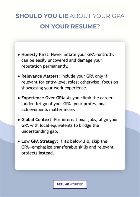 Recruiters Advice Lying About Gpa On Your Resume