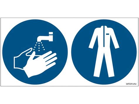 Pictogrammes Iso 7010 Lavage Mains And Vêtements Protection Contact Seton
