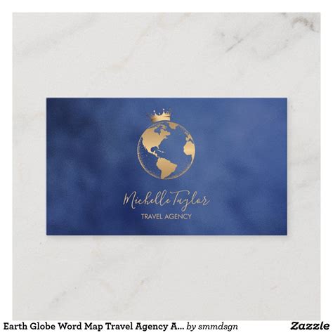 Earth Globe Word Map Travel Agency Agent Qr Code Business Card Zazzle Qr Code Business Card