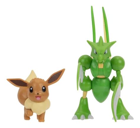 Pacote De Bonecos Pokémon Battle Eevee De 2 Polegadas E Scyt Parcelamento Sem Juros