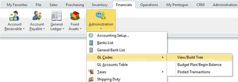 General Ledger Codes Setup