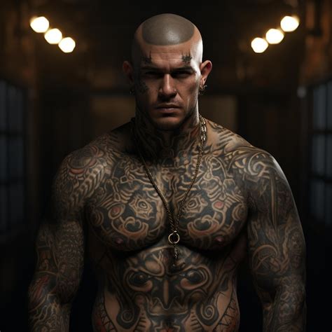 Premium Ai Image A Tattooed Man Posing For A Picture