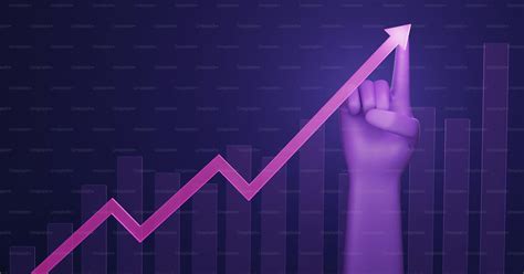 사업가 손 빛나는 밝은 화살표 그래프 Onpurple 배경 가리킨다 향후 더 나은 비즈니스 방향을 위해 성장 및