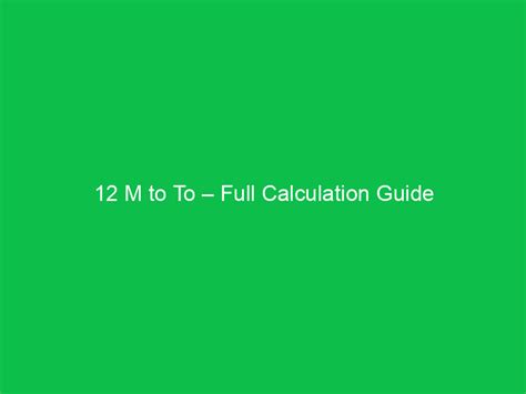 12 M Do To Potpuni Vodič Za Izračun Pripremi Moju Karijeru