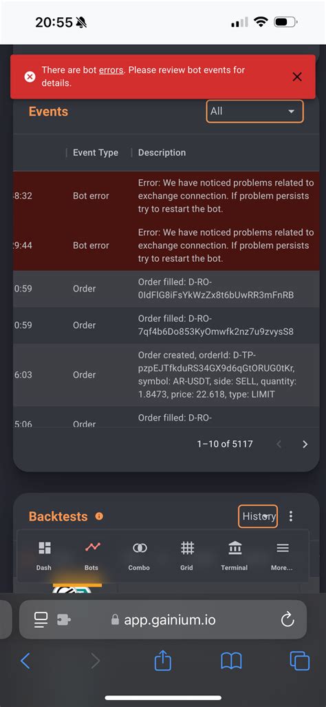 Bots Have An Error And Wont Restart Bug Reports Gainium Community