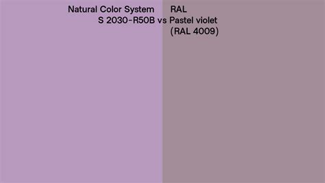 Natural Color System S 2030 R50b Vs Ral Pastel Violet Ral 4009 Side