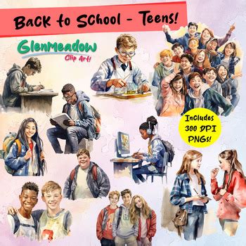 Back To School Teens 10 Image Clip Art Set By Glenmeadow Clip Art