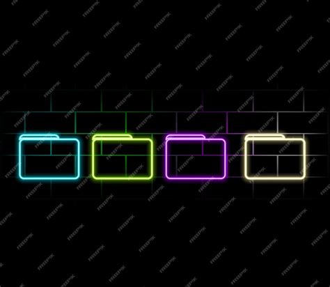 Premium Vector Outline Neon File Folder Icon Glowing Neon Folder
