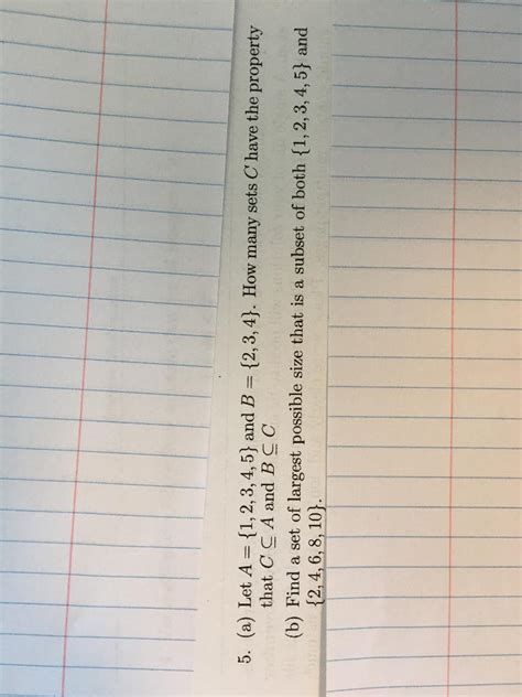 solved 5 a let a {1 2 3 4 5} and b {2 3 4} how many