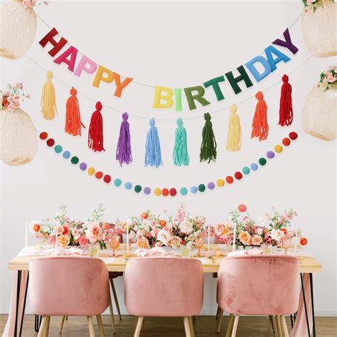 Pre Strung Happy Birthday Banner Rainbow Rainbow