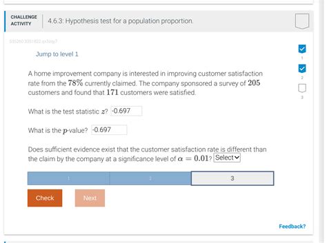 solved 4 6 3 hypothesis test for a population