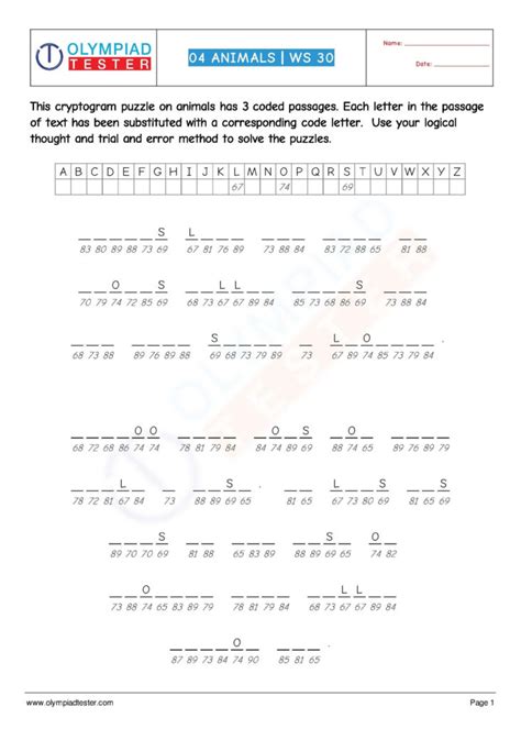 Cryptogram Puzzles Printable Pdf With Answers
