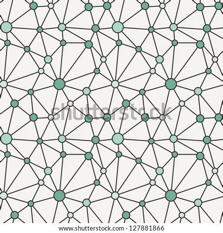Seamless Pattern Irregular Abstract Grid Background With Circles Reticulated Vector Texture
