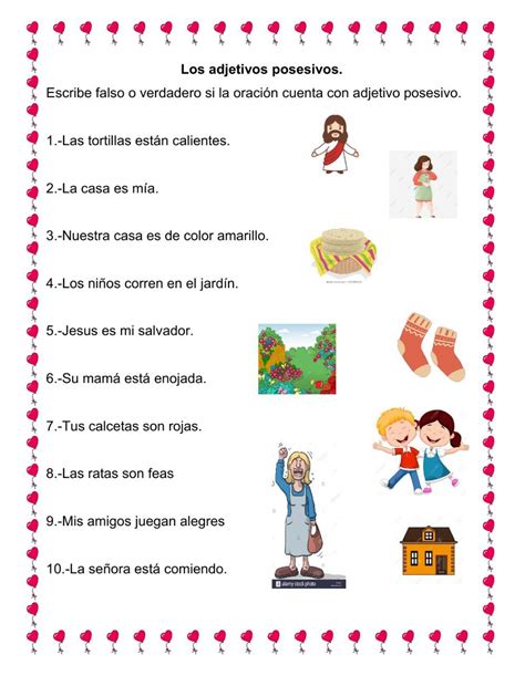 Adjetivos Posesivos Y Ejemplos