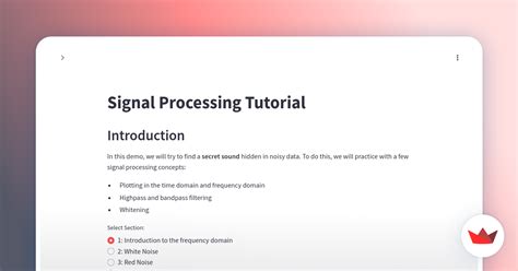 Signal Processing Tutorial
