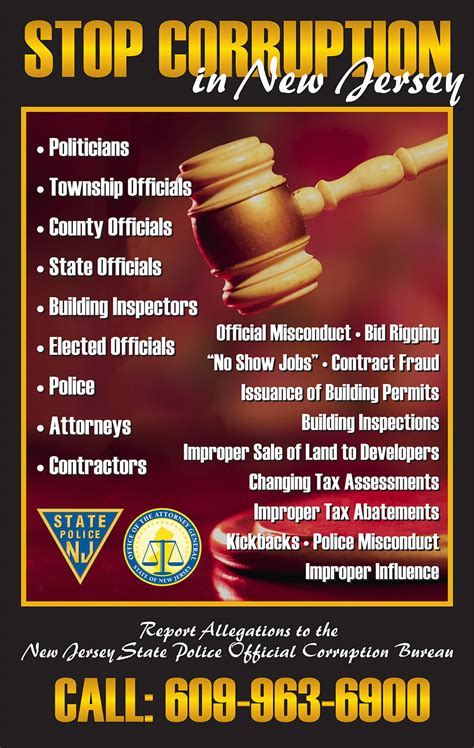 Official Corruption Bureau New Jersey State Police