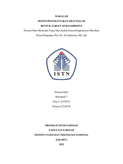 Tablet Mukoadhesif 1 Pdf
