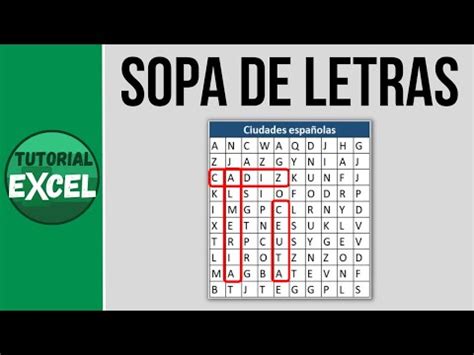 Como HACER Una SOPA DE LETRAS En Excel Como Hacer Un JUEGO En