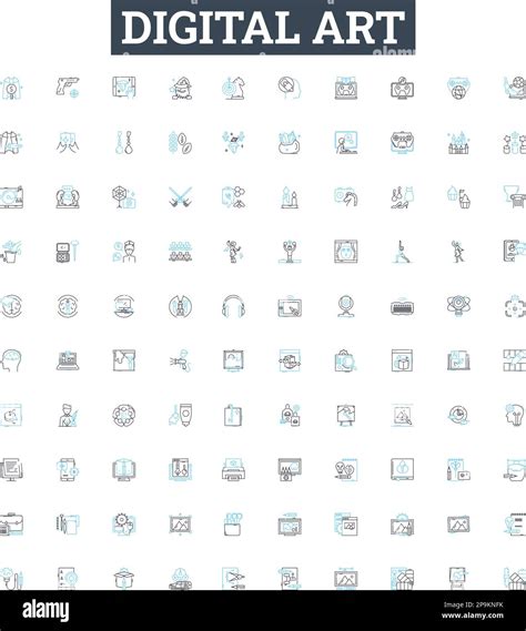 Digital Art Vector Line Icons Set Digital Art Graphic Design Illustration Photography