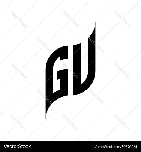 Gu Logo Monogram Design Template Royalty Free Vector Image