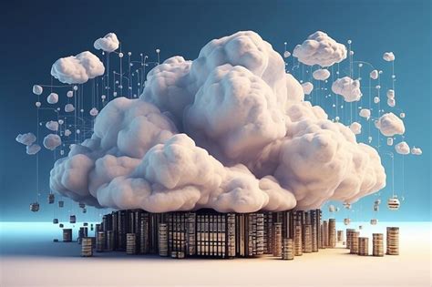 Premium Photo Binary Cloud Computing Concept Illustration
