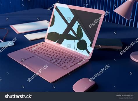 Laptop On A Desk Close Up Side Perspective View Images Stock Photos Vectors Shutterstock