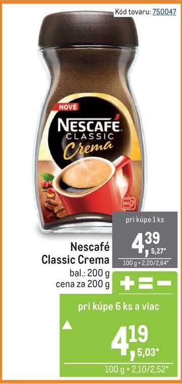 ARCHIV | Nescafé Classic Crema 200 g v akcii platné do: 12.12.2023 ...