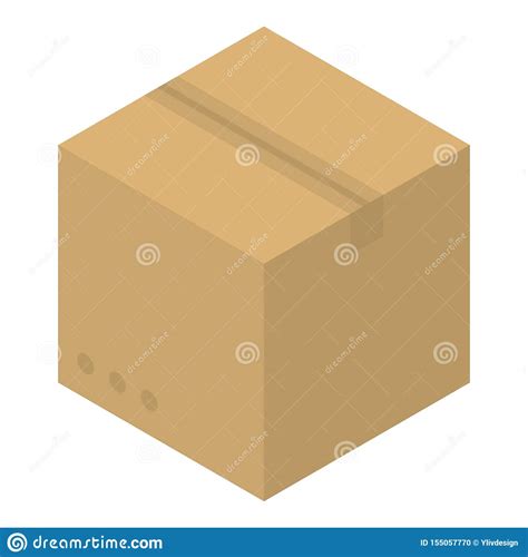 cone Da Caixa Do Pacote Estilo Isom trico Ilustração do Vetor