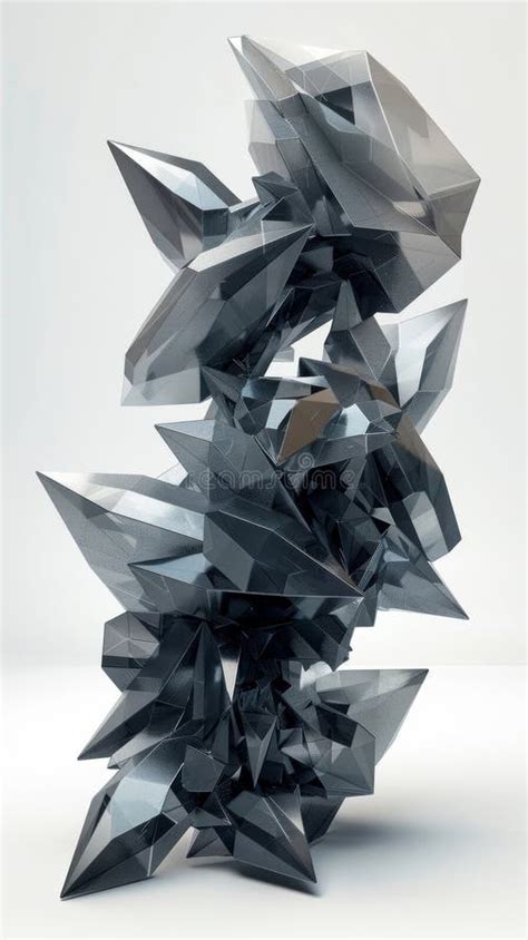 A Sculpture Consisting Of Jagged Angular Shapes Creating A Sense Of