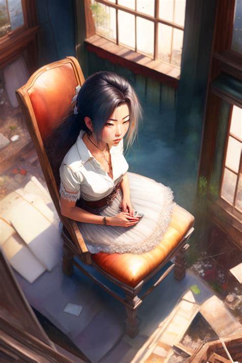 Anime Sitting In Chair