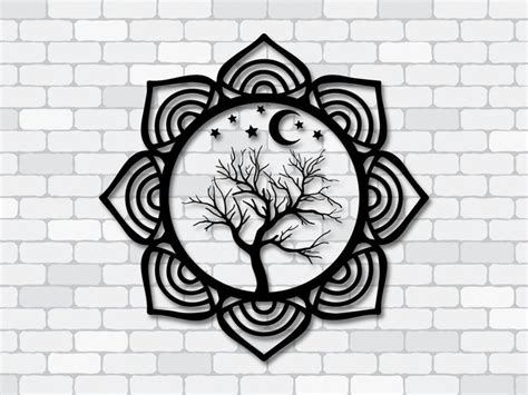 Tree Mandala Svg Mandala Svg Tree Svg Mandala Stars Svg Fantasy Svg